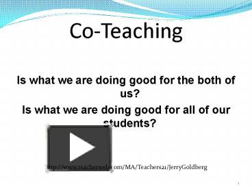 Co-Teaching presentation | free to view