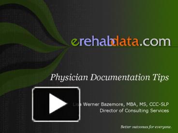 Physician Documentation Tips presentation | free to view