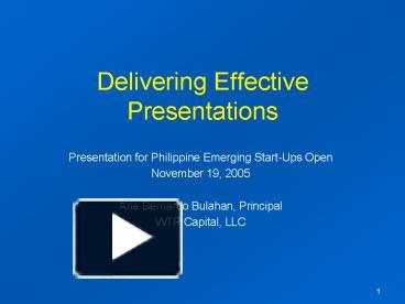 PPT – Delivering Effective Presentations PowerPoint presentation | free ...