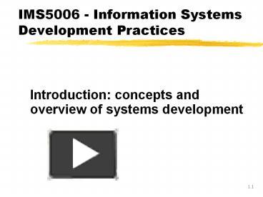 PPT – Introduction: concepts and overview of systems development ...