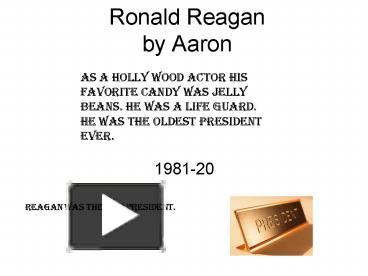 PPT – Ronald Reagan by Aaron PowerPoint presentation | free to view ...