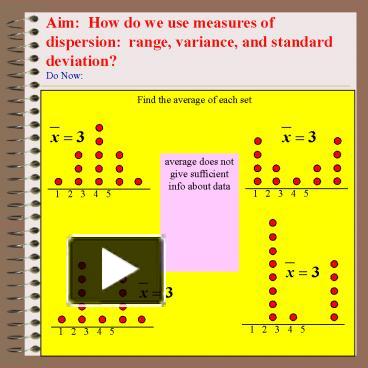 PPT – Aim: How do we use measures of dispersion: range, variance, and ...