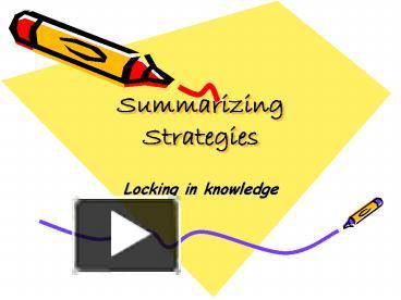 Summarizing Strategies presentation | free to view