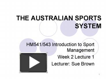 THE AUSTRALIAN SPORTS SYSTEM presentation | free to view