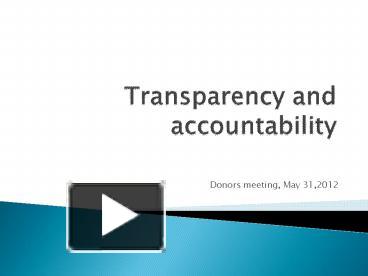 Transparency and accountability presentation | free to view