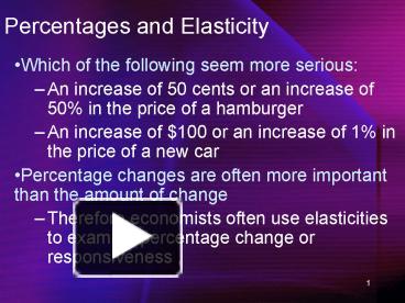 PPT – Percentages and Elasticity PowerPoint presentation | free to ...