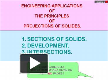 SECTIONS OF SOLIDS. presentation | free to download
