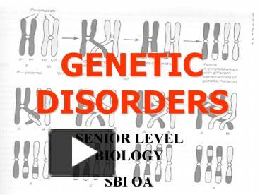 PPT – GENETIC DISORDERS PowerPoint presentation | free to download - id ...