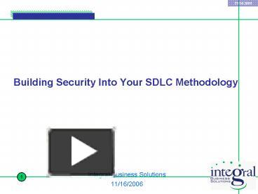 PPT – Building Security Into Your SDLC Methodology PowerPoint ...