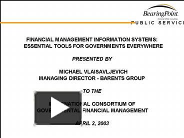 PPT – FINANCIAL MANAGEMENT INFORMATION SYSTEMS: PowerPoint presentation ...