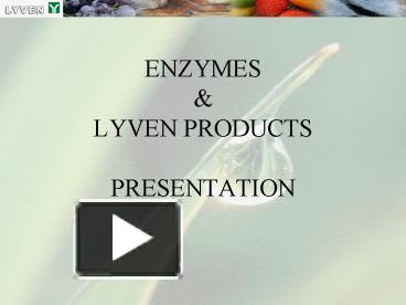 ENZYMES presentation | free to view