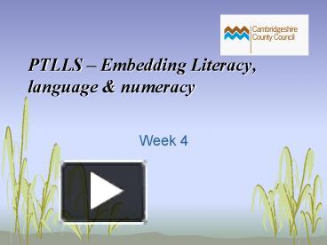 PTLLS presentation | free to download