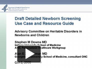 PPT – Newborn Screening Presentation PowerPoint presentation | free to ...