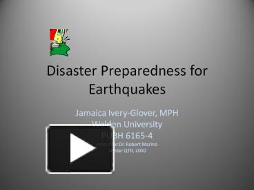 PPT – Disaster Preparedness for Earthquakes PowerPoint presentation ...