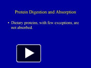 Protein Digestion and Absorption presentation | free to view