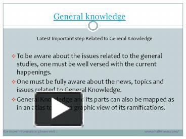 latest steps for general Knowledge presentation | free to download