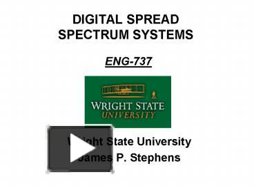PPT – DIGITAL SPREAD SPECTRUM SYSTEMS PowerPoint presentation | free to ...