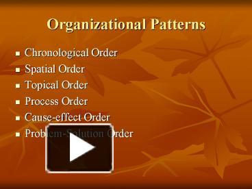 Organizational Patterns presentation | free to view