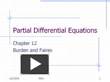 Partial Differential Equations presentation | free to download