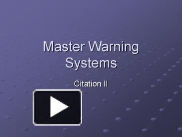 Master Warning Systems presentation | free to download