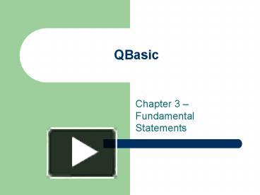 QBasic presentation | free to download