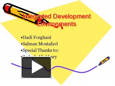 Ppt Integrated Development Environments Powerpoint Presentation