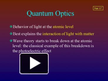 Quantum Optics presentation | free to view