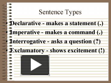 Sentence Types presentation | free to view