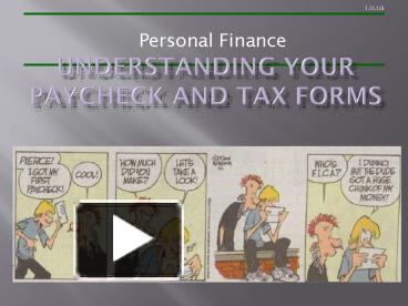 PPT – Understanding Your Paycheck and Tax Forms PowerPoint presentation ...