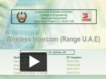 PPT – United Arab Emirates University College of Engineering Electrical ...