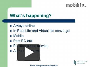 Whats happening presentation | free to view