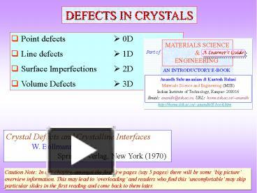 DEFECTS IN CRYSTALS presentation | free to download