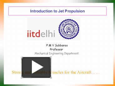 Introduction to Jet Propulsion presentation | free to view