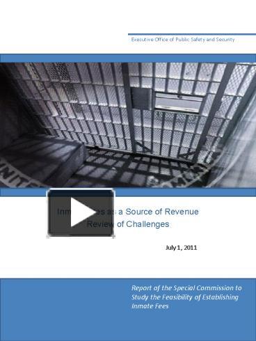 Inmate Fees as a Source of Revenue presentation | free to download