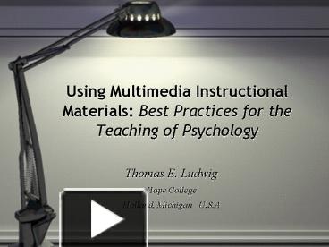 Using Multimedia Instructional Materials: Best Practices for the ...