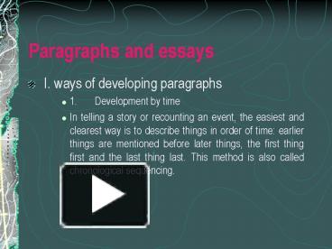 Paragraphs and essays presentation | free to view