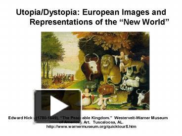 PPT – Utopia/Dystopia: European Images and Representations of the ...