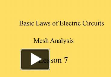 Basic Laws of Electric Circuits presentation | free to download