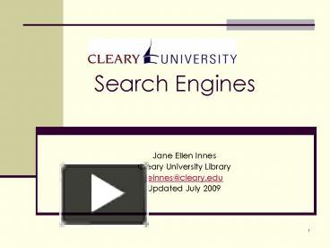 PPT – Search Engines PowerPoint presentation | free to view - id: 461a8 ...