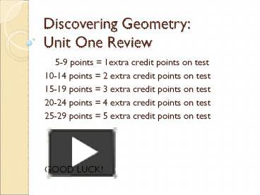 Discovering Geometry: Unit One Review presentation | free to download