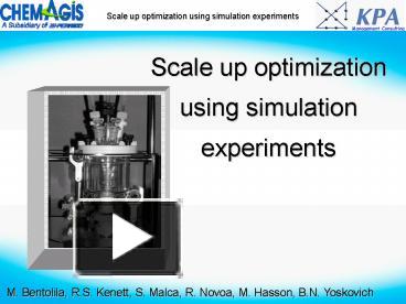 Scale up optimization using simulation experiments presentation | free ...
