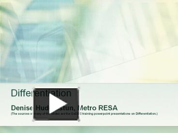 Differentiation presentation | free to download