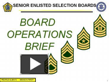 SENIOR ENLISTED SELECTION BOARDS presentation | free to download