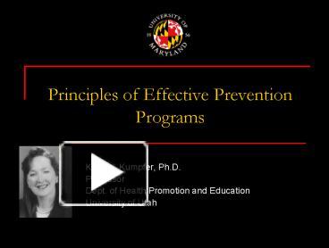 Principles of Effective Prevention Programs presentation | free to view