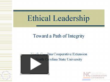 PPT – Ethical Leadership PowerPoint presentation | free to view - id ...