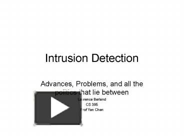 PPT – Intrusion Detection PowerPoint presentation | free to download ...