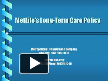 MetLife presentation | free to view