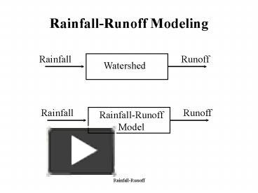 Rainfall-Runoff Modeling presentation | free to view