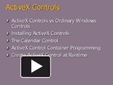 PPT – ActiveX Controls PowerPoint presentation | free to download - id ...