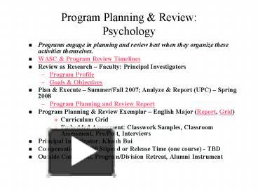 PPT – Program Planning PowerPoint presentation | free to download - id ...